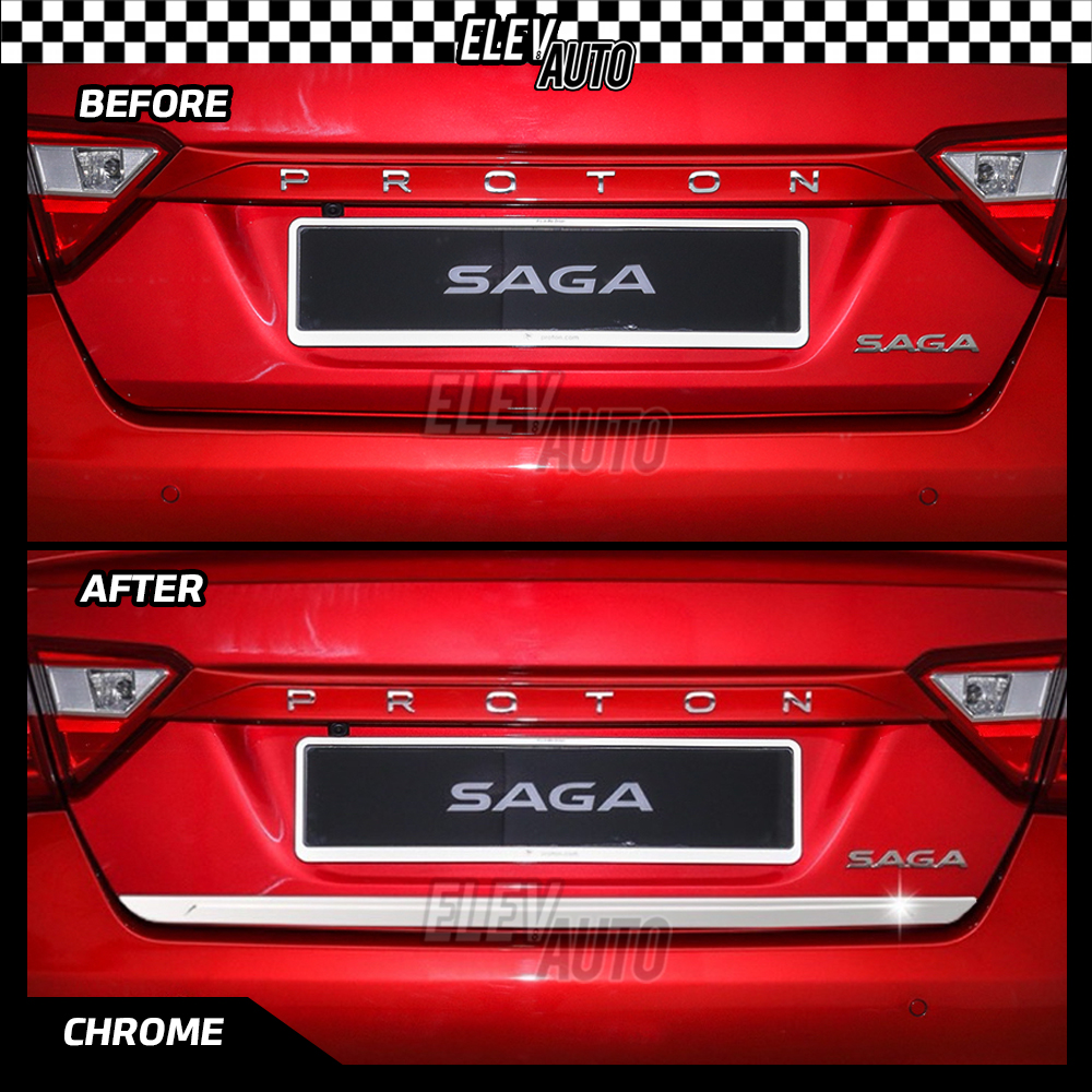 Proton Saga VVT 2016 - 2024 CHROME Rear Tailgate Lining Bumper Trim ...