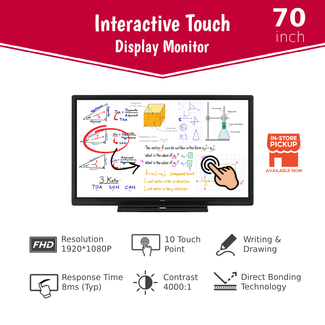 MEGRA Interactive Smartboard Office Touchscreen Monitor Smart ...