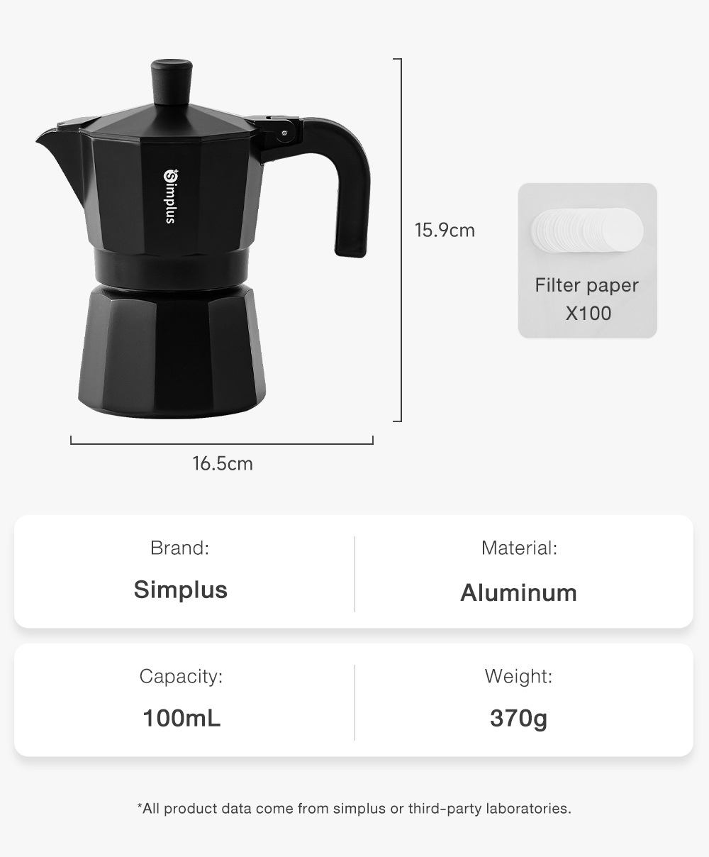 Simplus Moka Pot Dual-Valve Pressurized Extraction Rich Oil Intalian ...