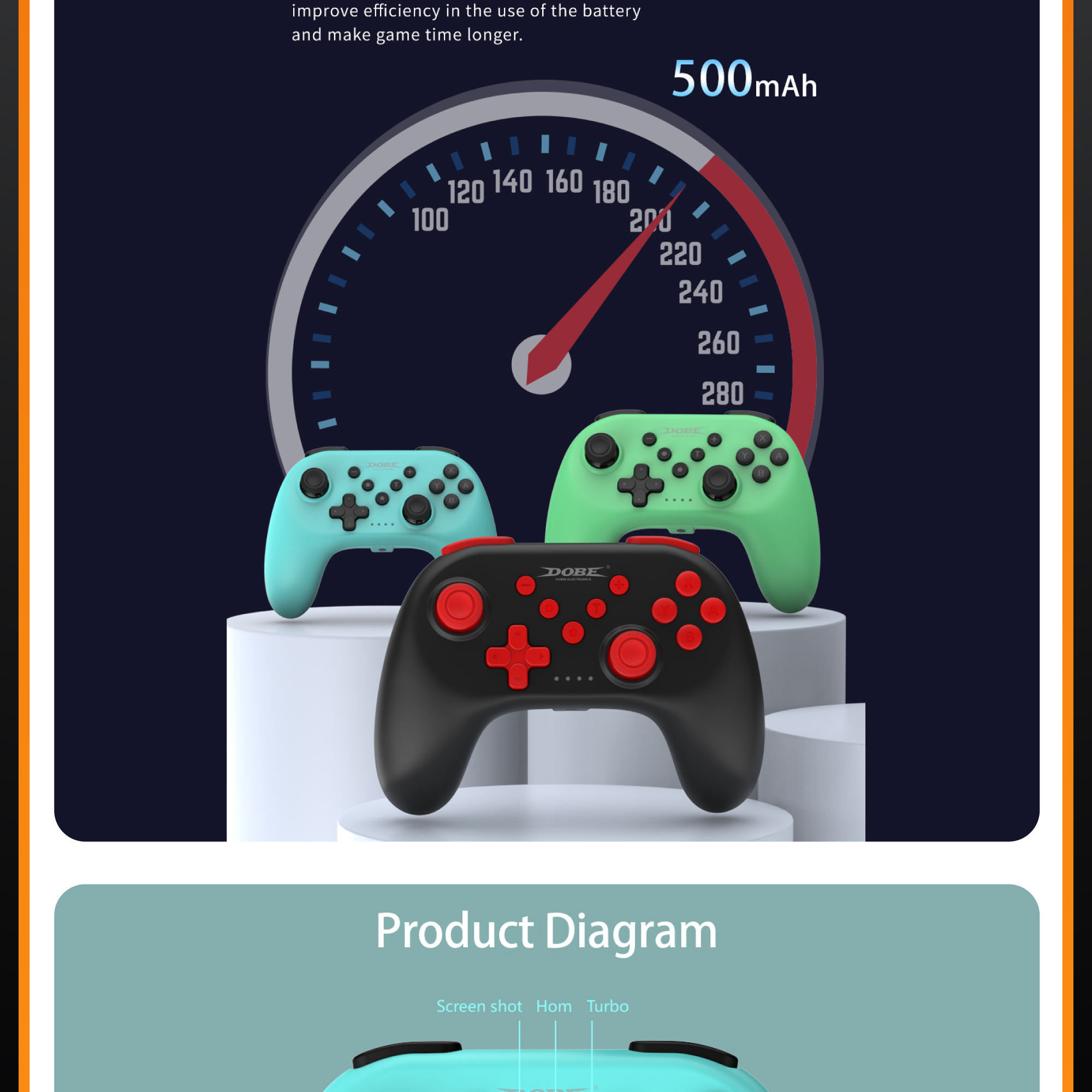 DOBE Nintendo Switch Wireless Controller Switch Pro Controller ...