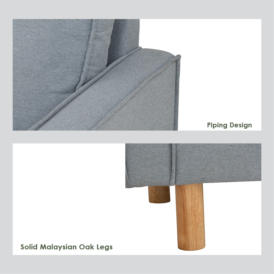 LANCCO Sofa 3 Seater Japandi Muji Sofa 3 seater Murah Modern Minimalist Arm chair sofas Beige ...