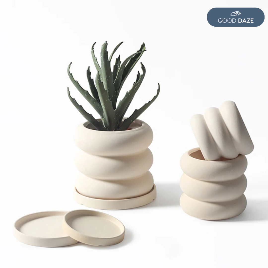 Good Daze Nordic Ceramic Plant Pot Porous Pot Flower Pots Indoor Plant ...