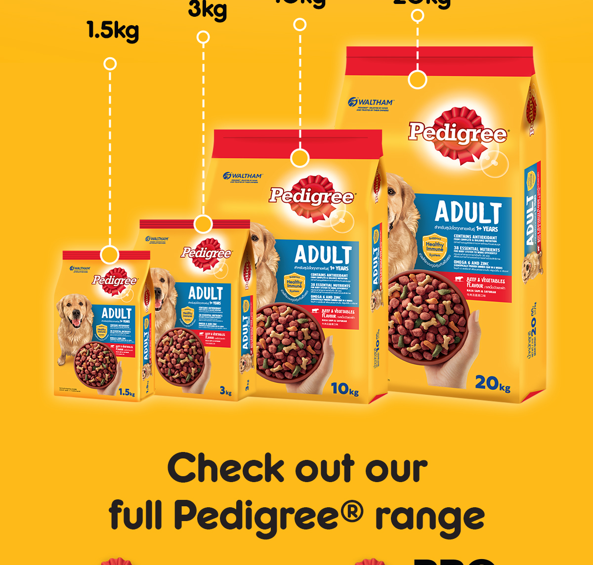 PEDIGREE Dry Dog Food Adult Dog - Beef & Vegetables / Chicken & Vegetables / Lamb & Vegetables ...