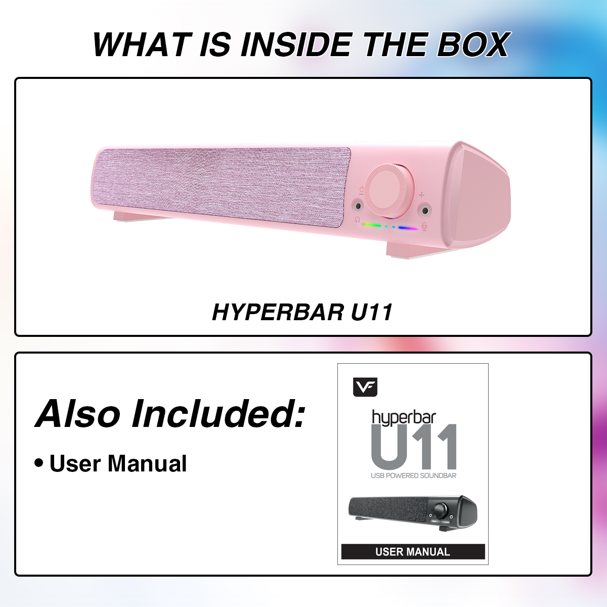 Vinnfier Hyperbar U11 USB Powered PC Soundbar with Aux Line-In Output ...