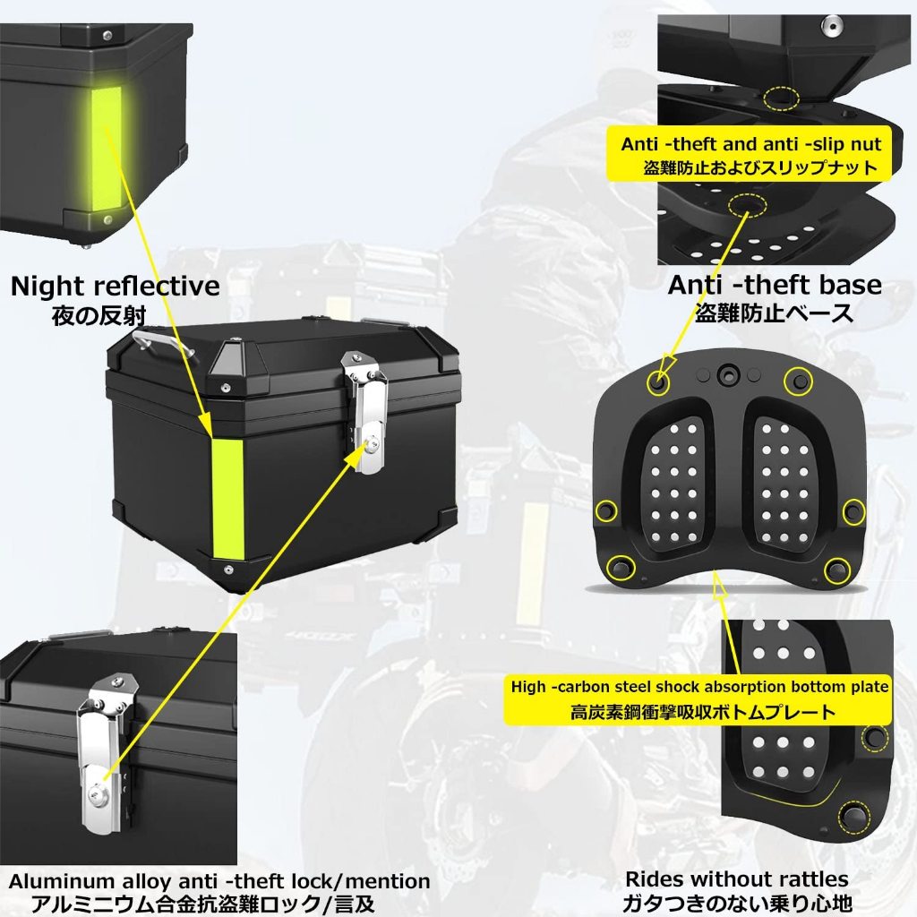 BOX Motor 45L Coocase Box ABS top box Motorcycle Box Belakang Top Box ...