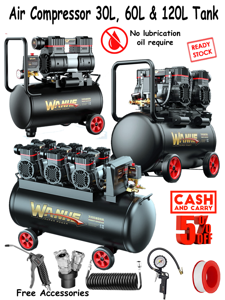 Air Compressor 30L Tank, Oilless Air Compressor Oil Free Air Compressor ...