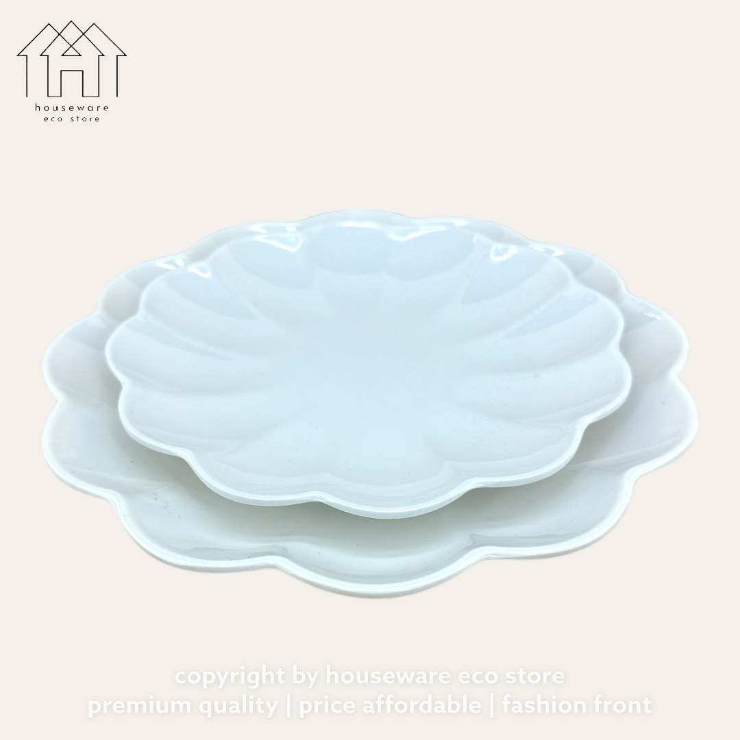 Melamine Round Flower Plate | White Bone Dish Imitation | Dish Disc ...