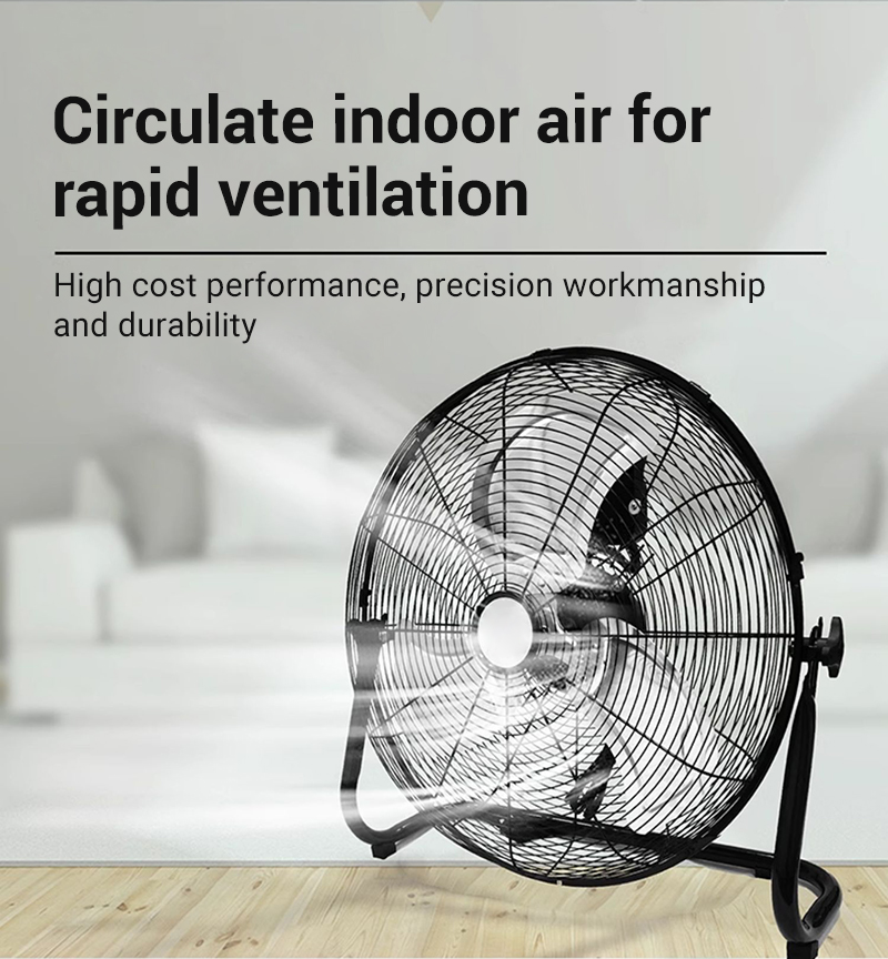 Industrial Ground Fan Electric Floor Fan Aluminum Blades Strong Wind ...