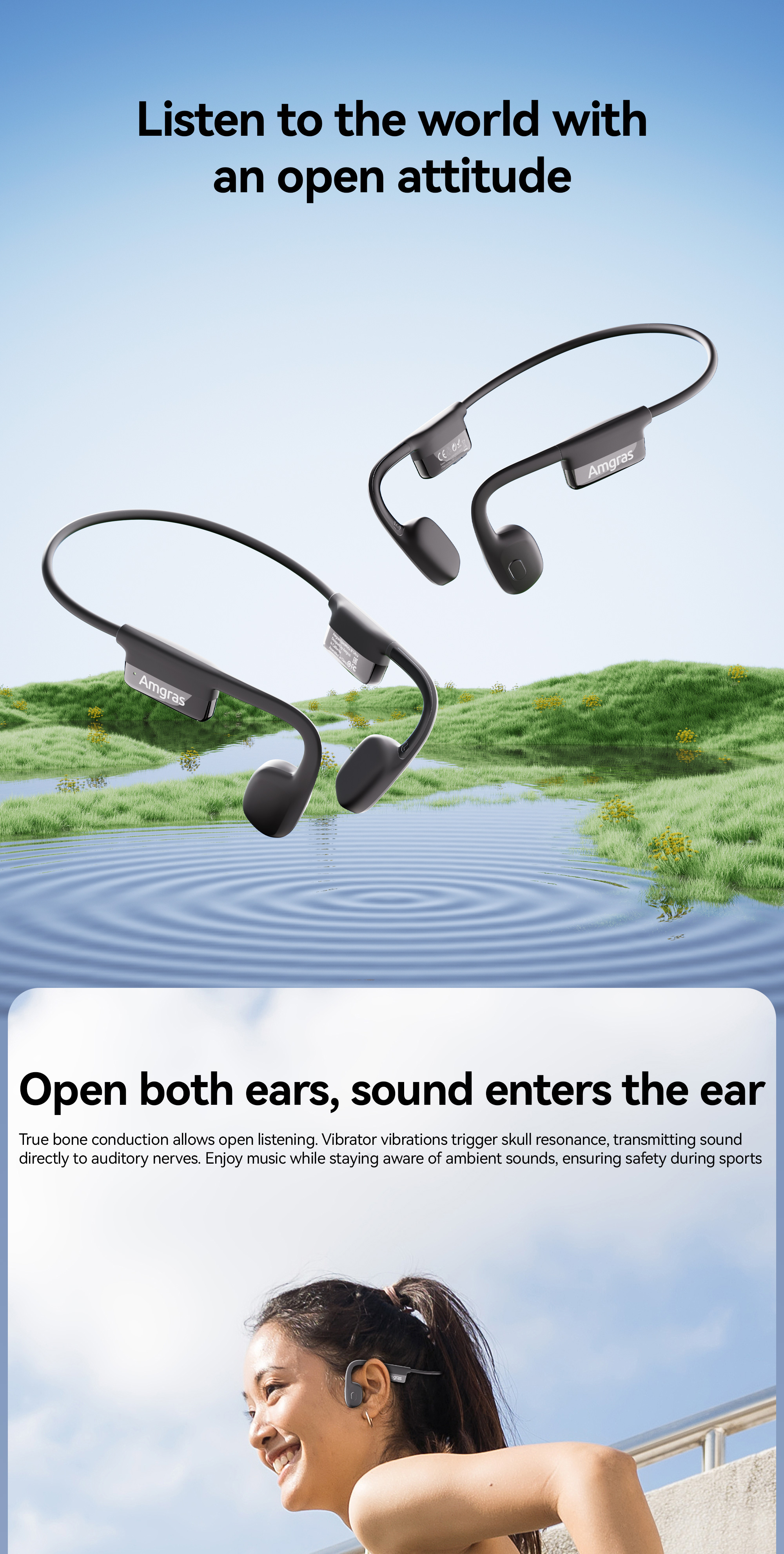 Amgras OpenMeta Ⅱ Pro Bone Conduction earphone Blutooth Hearphones ...