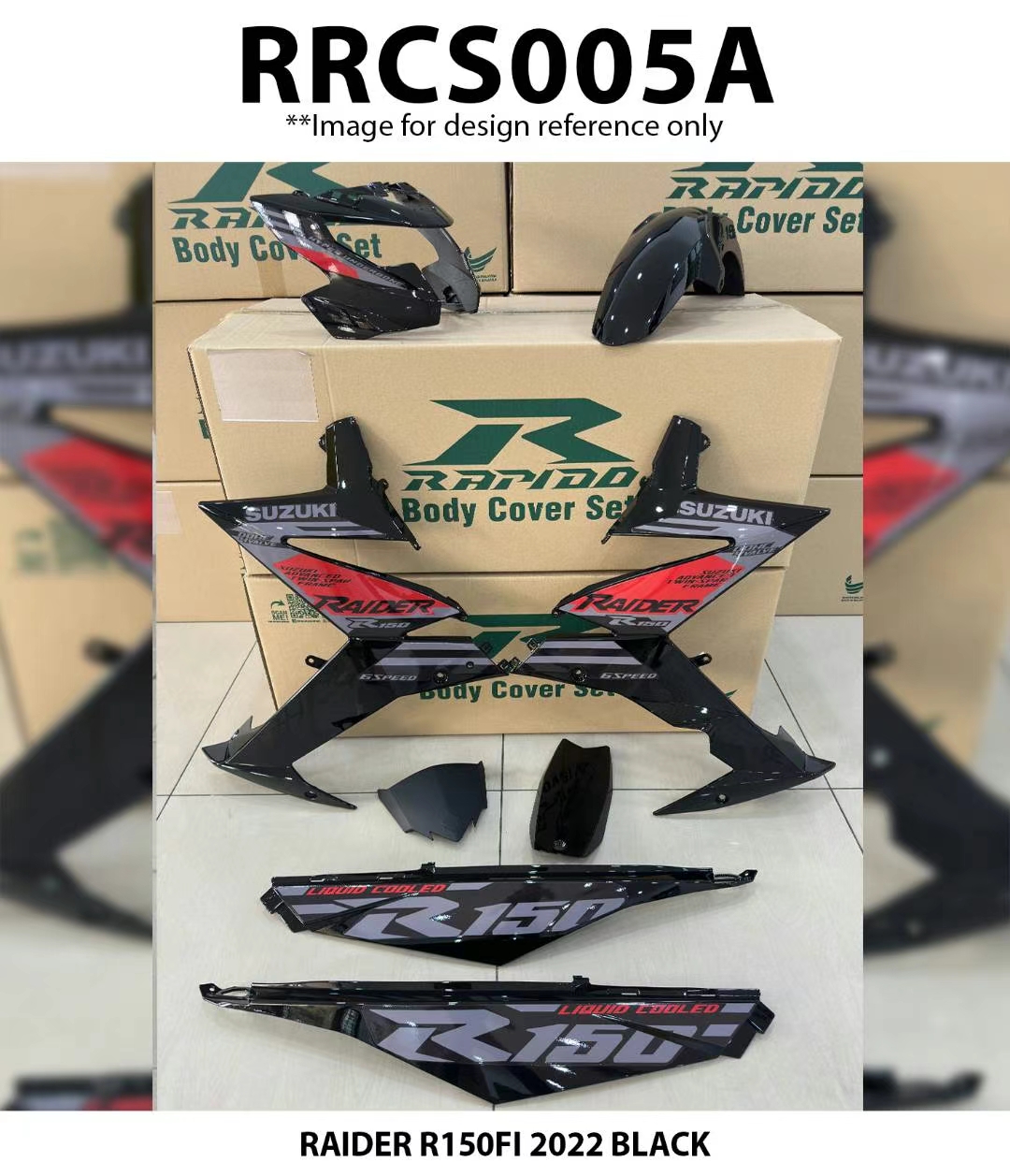 Cover Set Rapido Suzuki Raider R150Fi 2022 Black R150 Fi Accessories ...