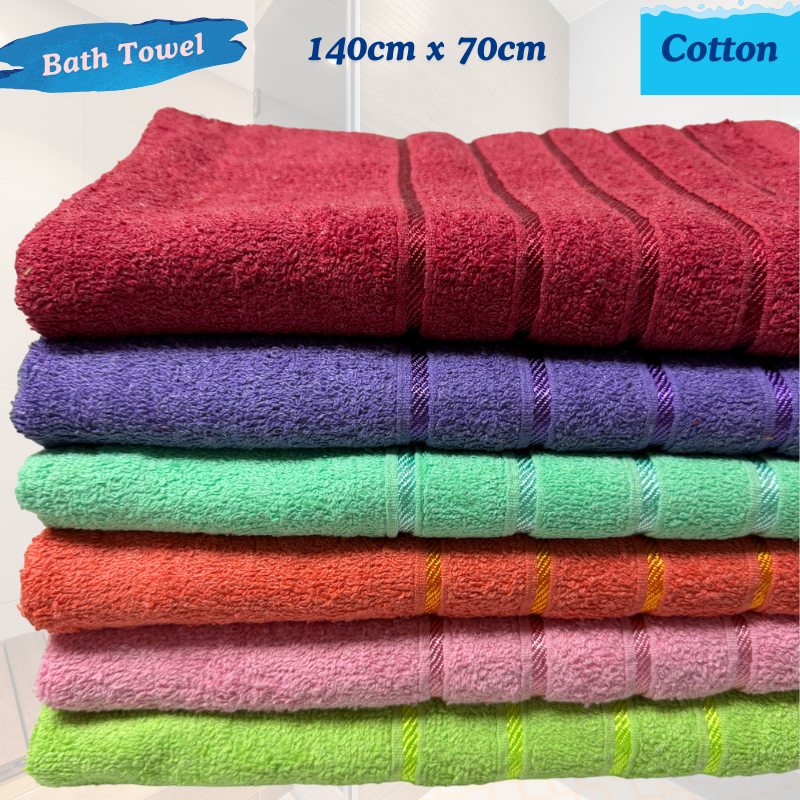 Towel Bath Cotton Tuala Mandi Dewasa Besar Washcloth Shower (140x70cm ...