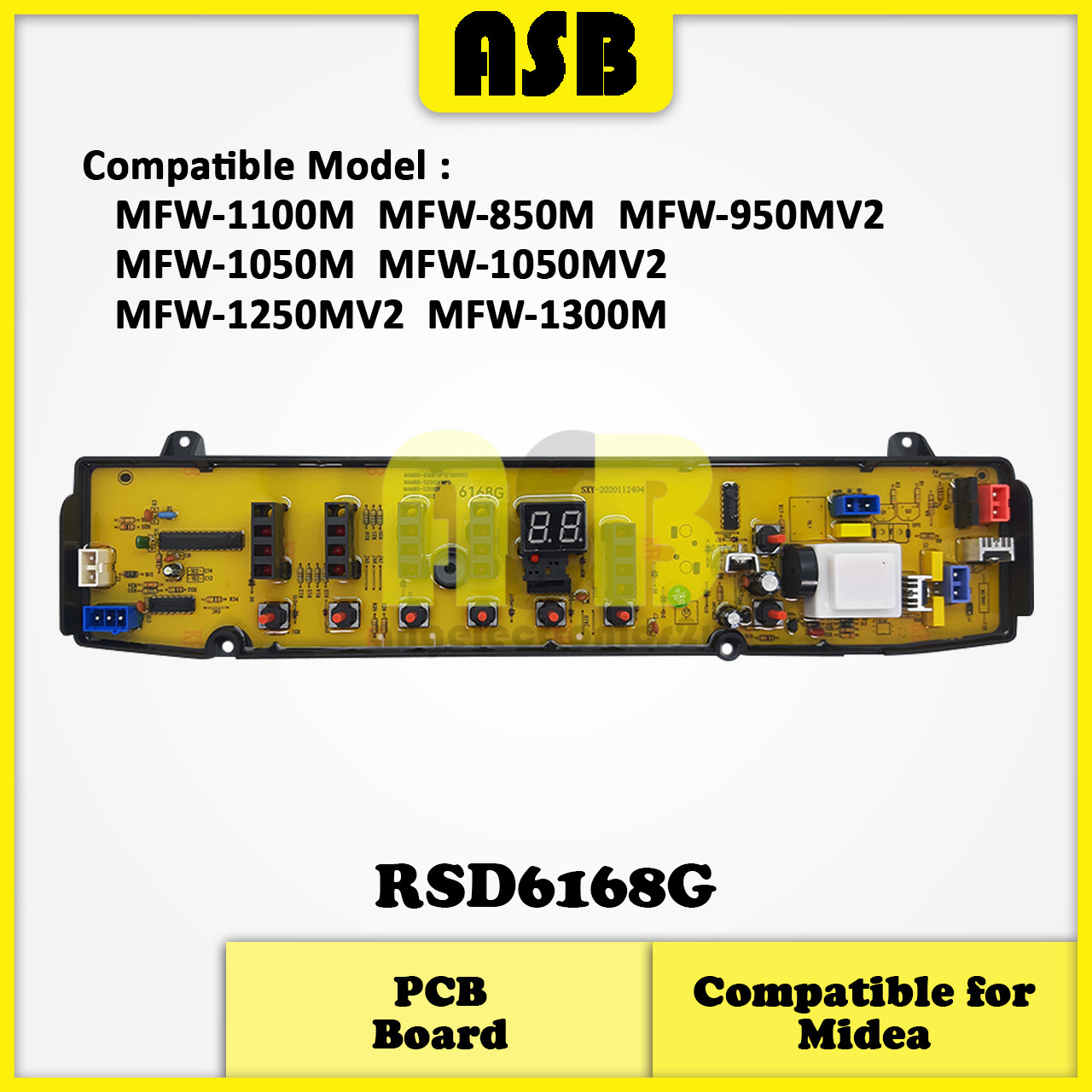 (1pc) ( Compatible : Midea ) Washing Machine PCB Board / Papan Litar ...