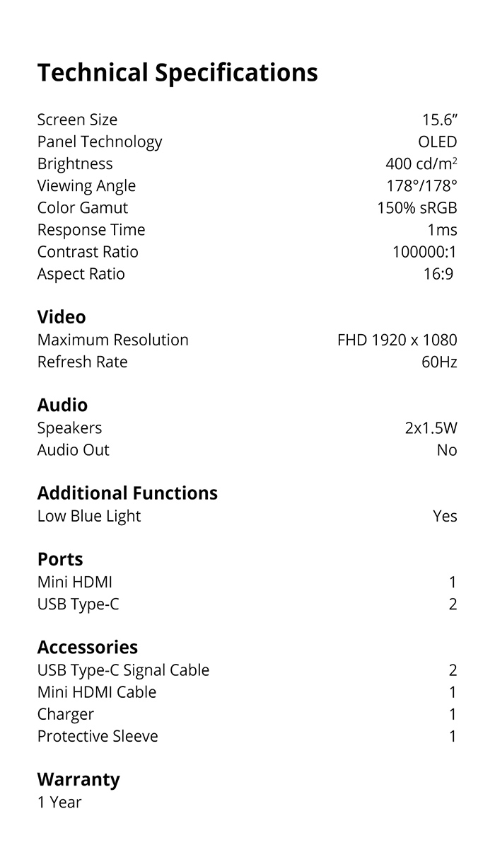 PRISM+ NOMAD ULTRA 16 OLED 15.6 FHD [1920 x 1080] 150% sRGB ...