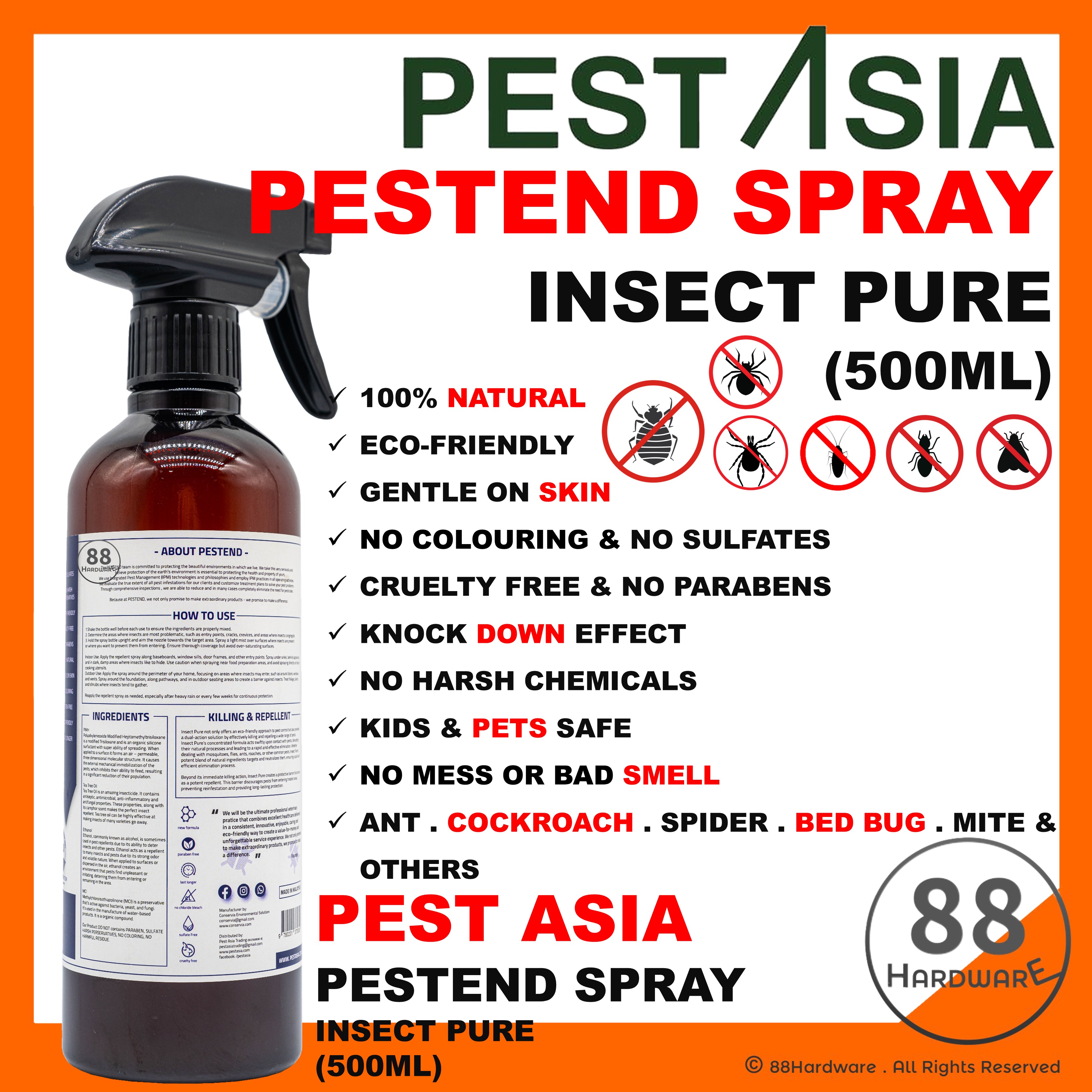 PEST ASIA END NATURAL SPRAY ANT BEDBUGS MITE RAT LIZARD REPELLENT ...
