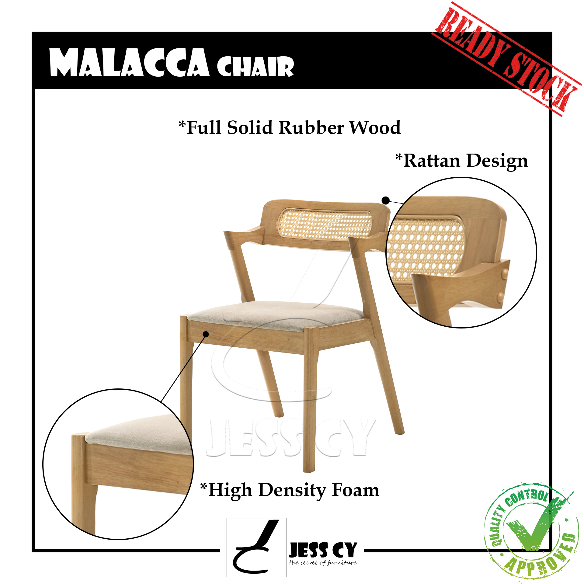 **NEW PRODUCT** MALACCA RATTAN WOODEN CHAIR / KERUSI ROTAN KAYU / MUJI ...