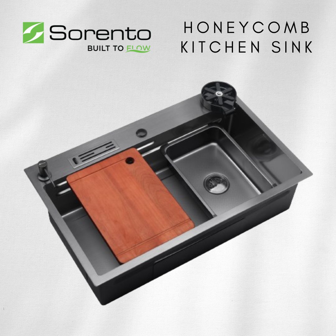 SORENTO PREMIUM COMBO 800x500 Top Mount Single Bowl 304 Stainless Steel ...