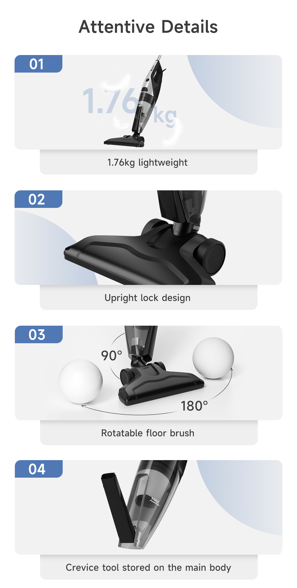 Simplus Vacuum Cleaner 18000PA 600W Powerful Suction Household 1L Large Dust Cup Lightweight 3 ...