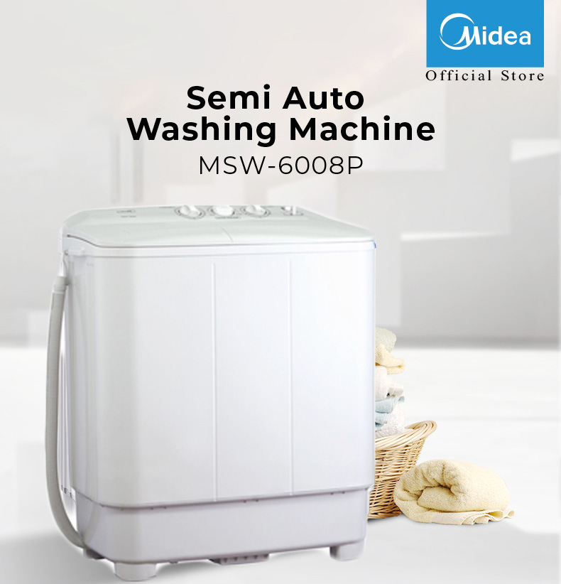 Midea MSW-6008P 6KG Semi Auto Washing Machine | Wash Drain Selector ...
