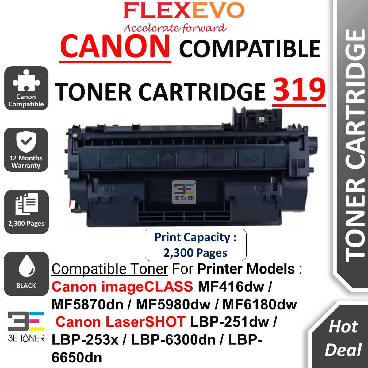 Compatible 319 CRG CART Black Toner Cartridge for MF416dw MF5870dn ...