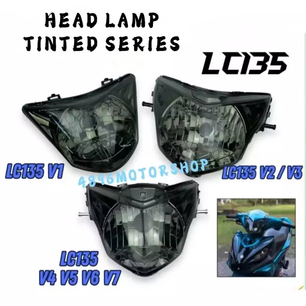 VISS ( TINTED ) HEAD LAMP YAMAHA LC135 V1 V2 V3 V4 V5 V6 V7 LC 135 ...