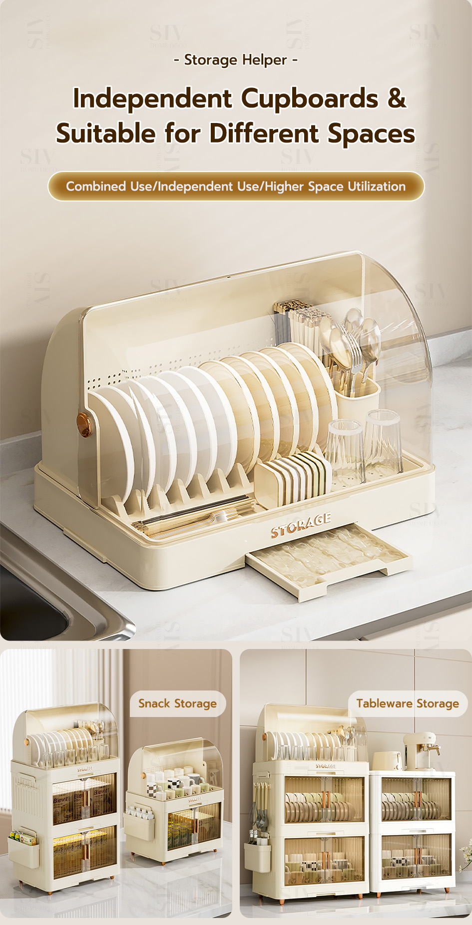 SIV Foldable Double Layer Dish Rack - Eco-Friendly Plastic, Stylish ...