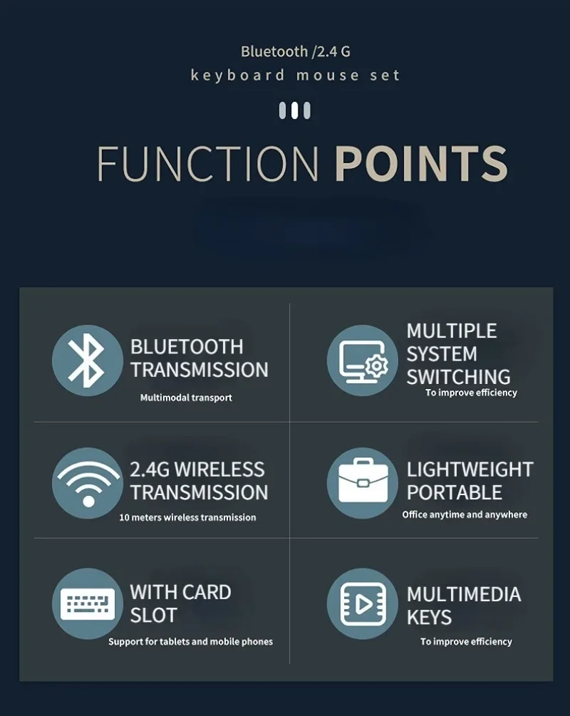 AK8 Wireless Keyboard Mouse Combo Wireless Keyboard Mouse Set Bluetooth ...