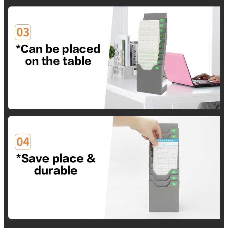 Punch Card Rack丨Punch Card Holder | 10 Slot Card Rack *Standable Rack ...