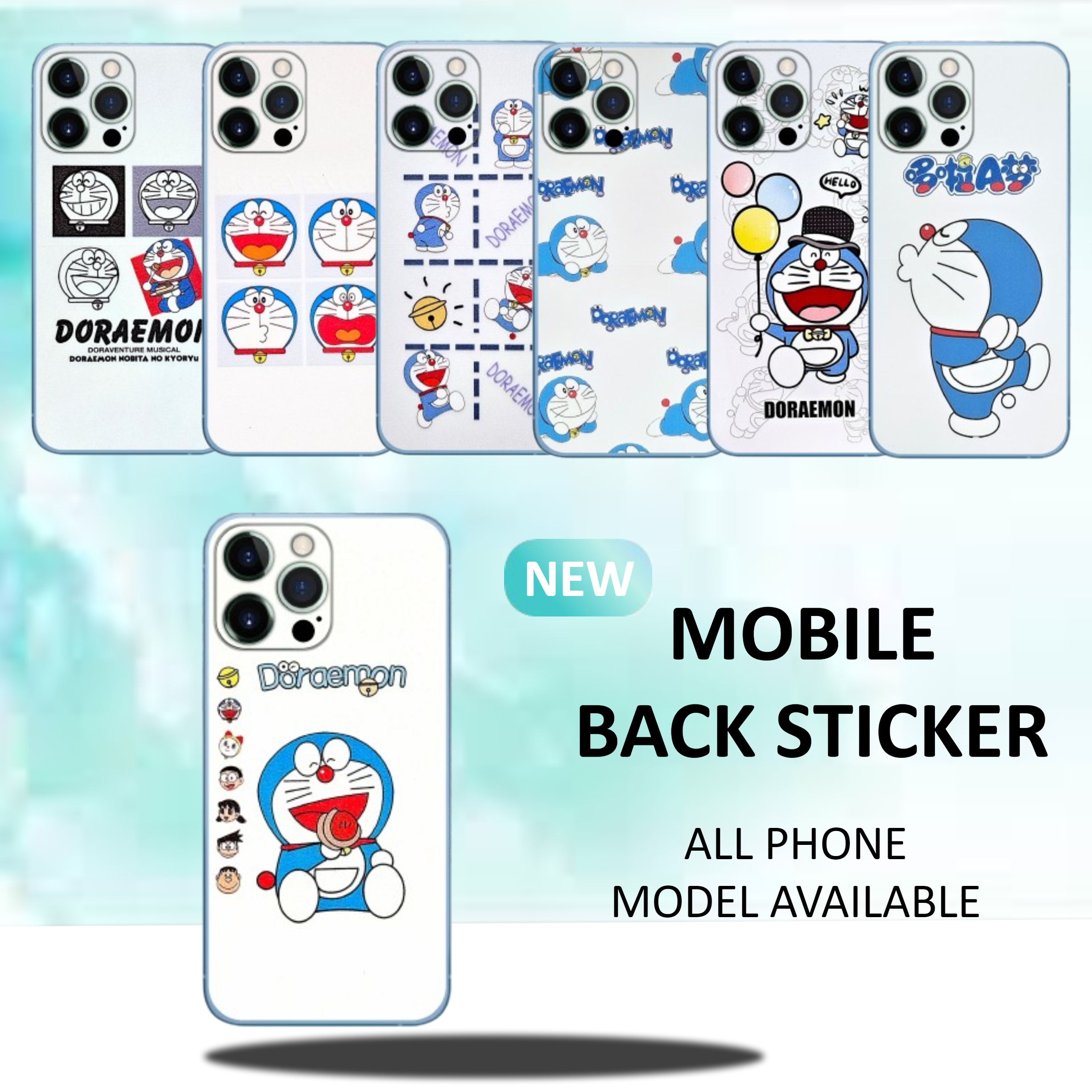 PLAIN DORAEMON - PHONE BACK SKIN / SCREEN PROTECTOR FILM STICKER (3M ...