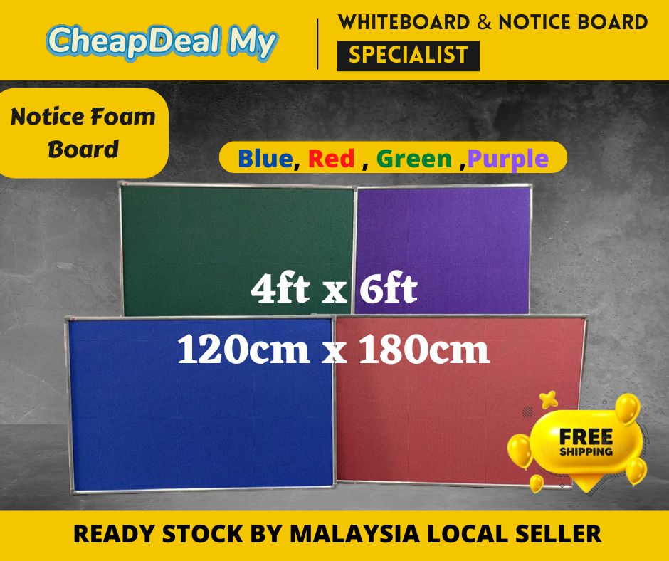 4kaki x 6kaki Papan Kenyataan Notis Foam / Notice board 4ftx6ft Notice ...