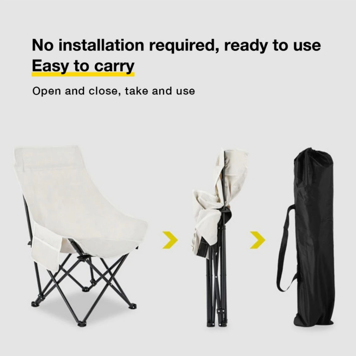 JK HOME Adjustable Large Moon Chair Recliner Armchair Outdoor Folding ...