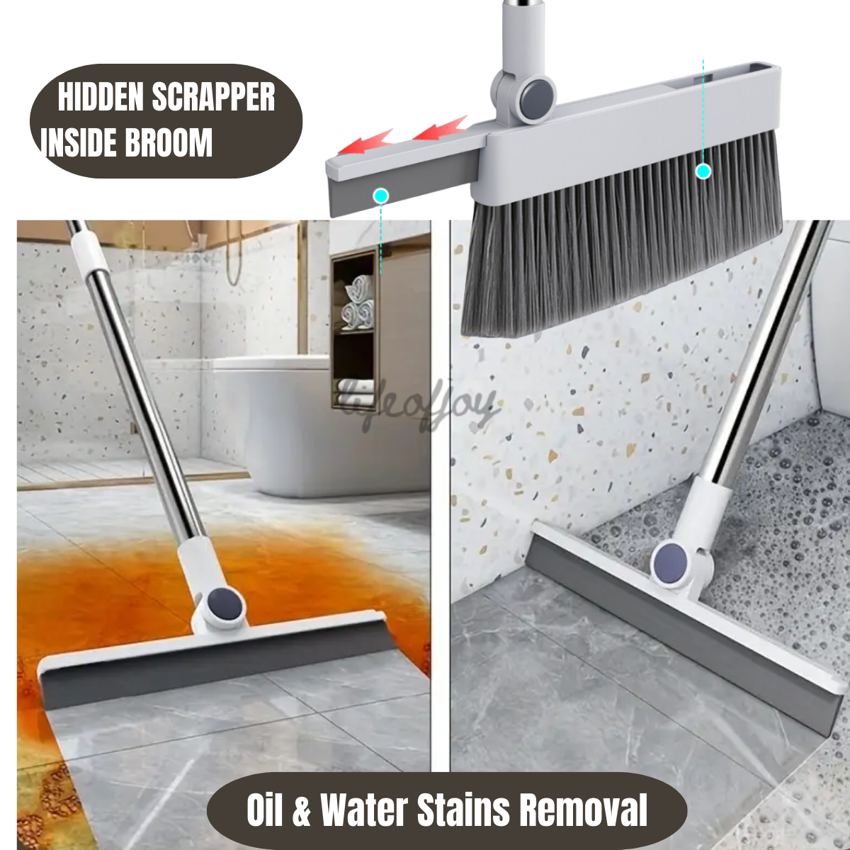 4 in 1 Foldable Broom Dustpan Set 2 in 1 Broom Set Water Wiper Penyapu dan Penyodok Set Lantai ...