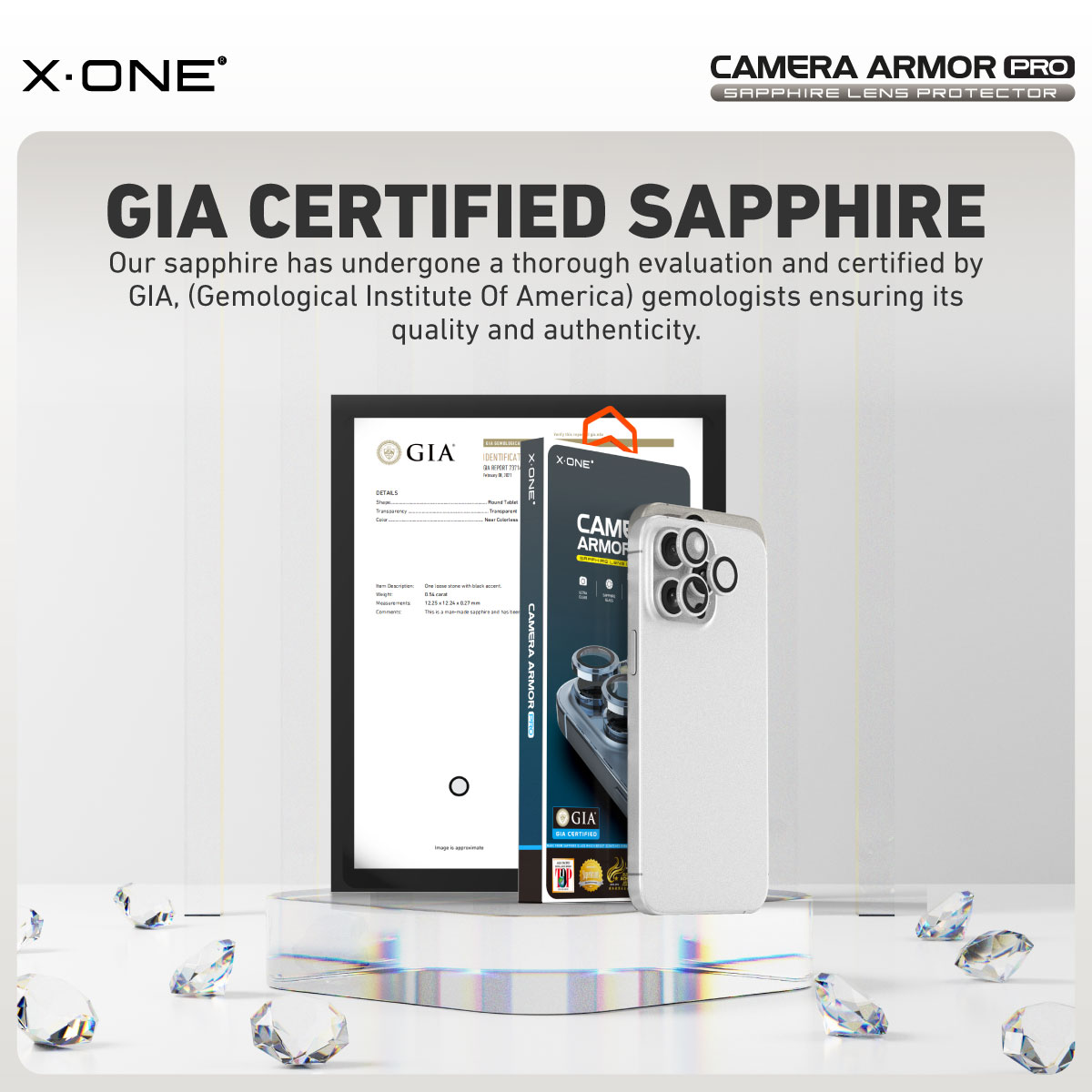 X.One Camera Armor PRO GIA Sapphire Lens Protector for iPhone 16,15,14,13 Pro Max | Shopee Malaysia