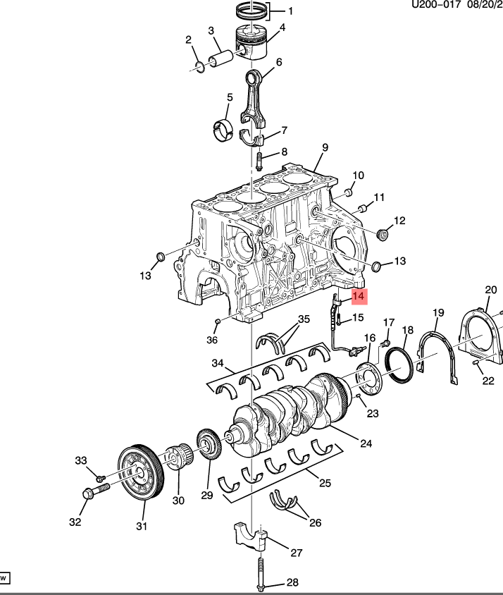 CRANK SHAFT/ TIMING SENSOR CHEVROLET COLORADO 2.8L CRANKSHAFT POSITION ...