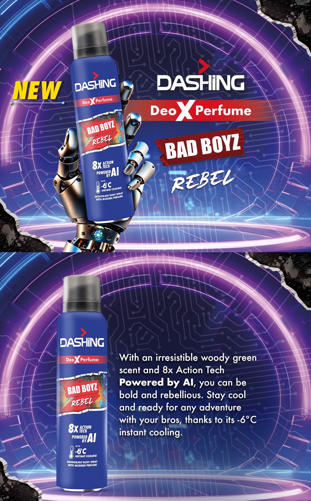 DASHING Bad Boyz Deodorant Body Spray Rebel 125ml | AI-Powered ...