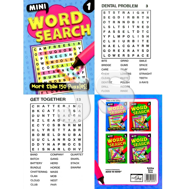 MINI WORD SEARCH BOOK 1-4 | MINI SUDOKU AMAZING | AWESOME | MAJESTIC ...