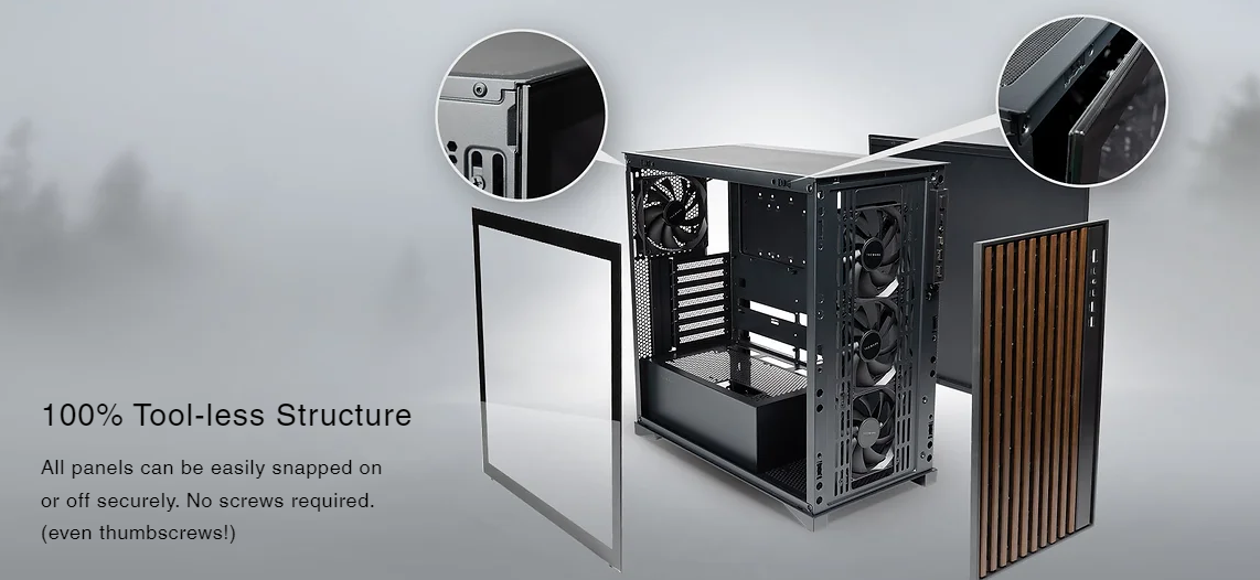 TECWARE TIMBER TG ATX PC CASE - 4 FANS INCLUDED | REAL WOOD PANELS ...