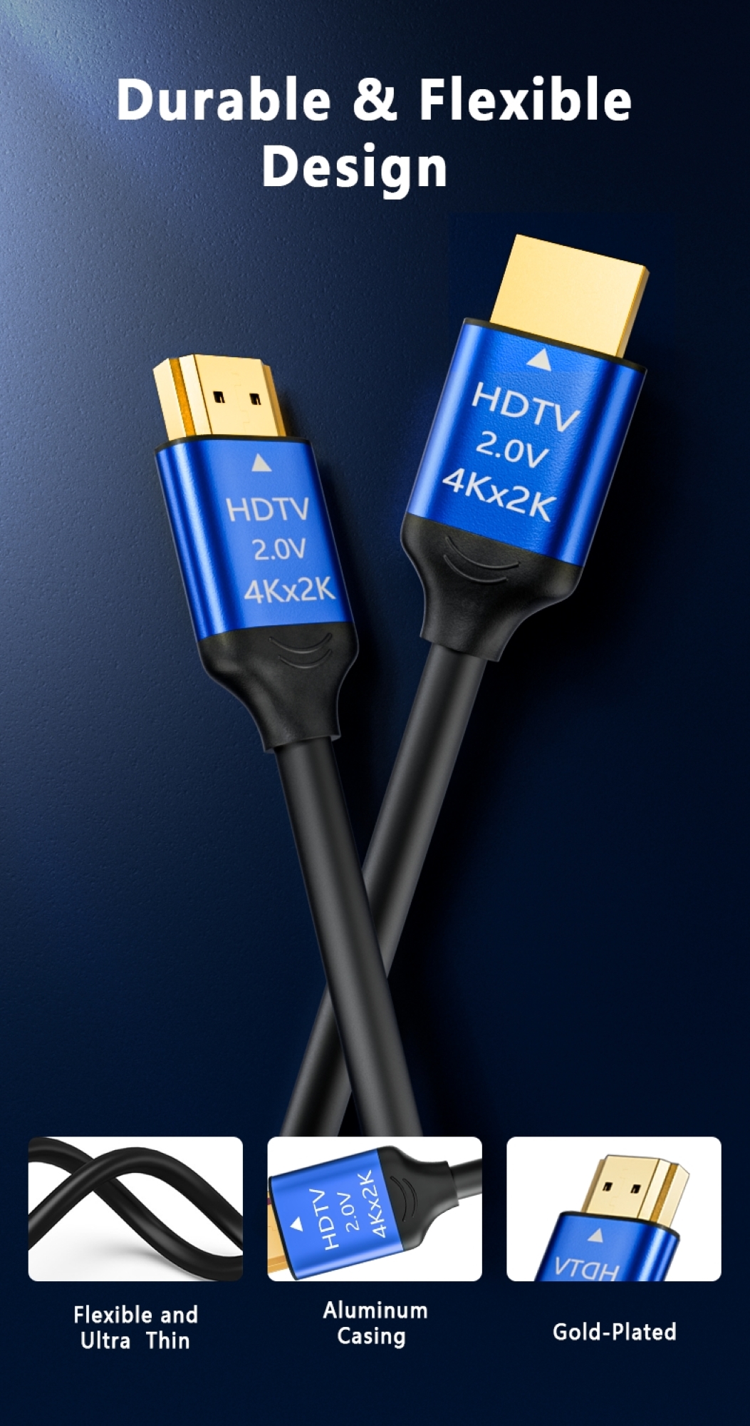 25 Meter / 30 Meter With IC Booster18Gbps 24k Gold Plated Cable HDMI 4k ...