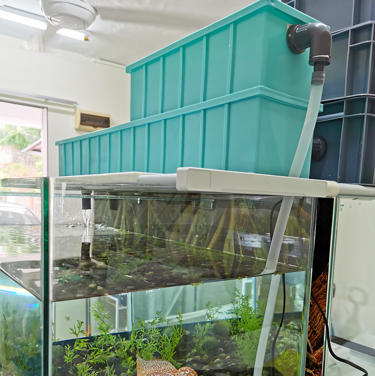 Aquarium 2-Tier Filter Box Set Top Long Two Tier Filter Box Fish Tank ...