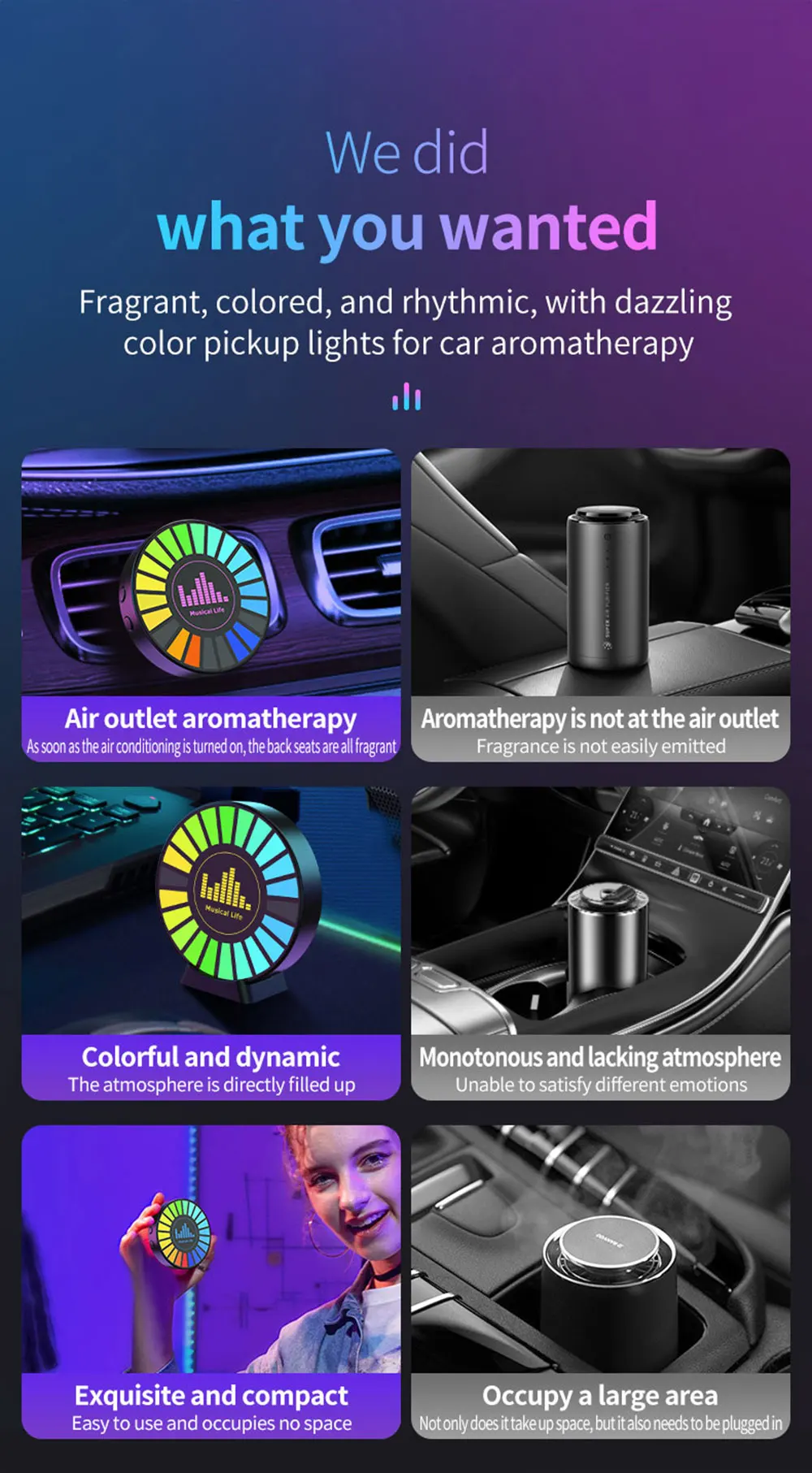 Desktop Magnetic RGB Pickup Ambience Light Led Color E-Sports Voice ...