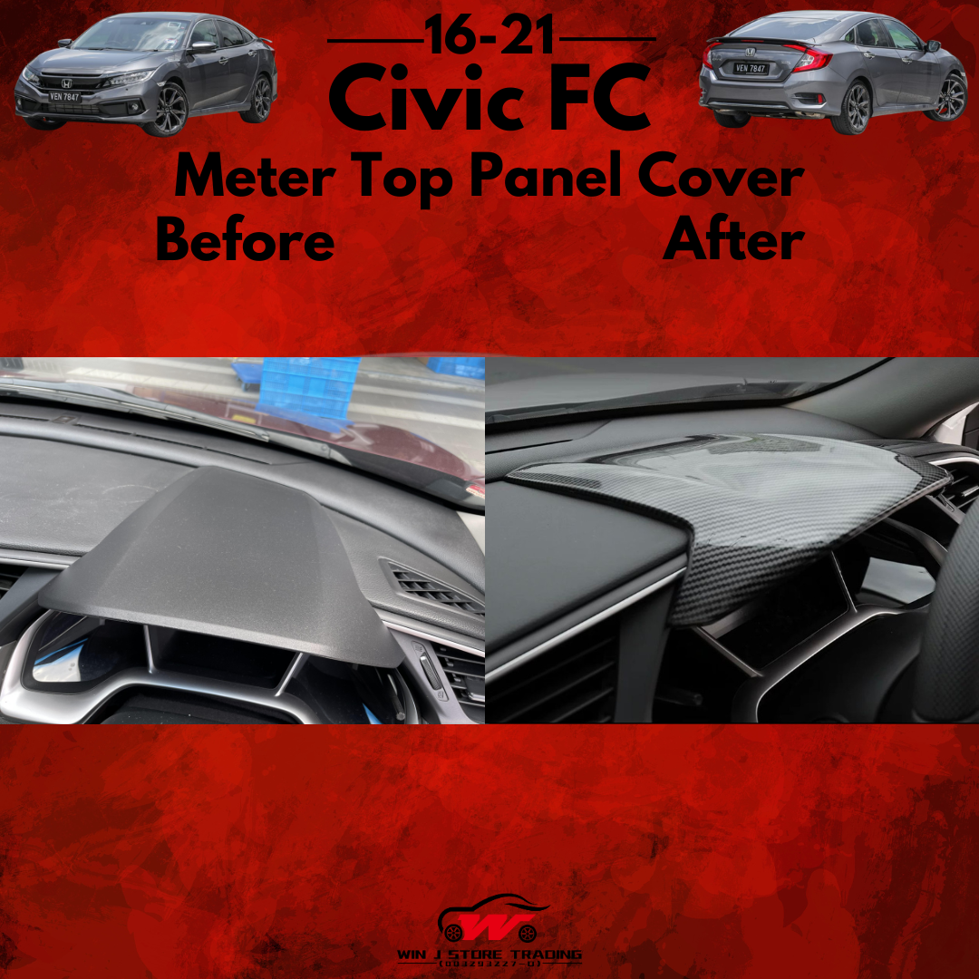 Honda Civic FC 2016-2021 Forged Carbon Trim Meter Top Panel Cover/Meter ...