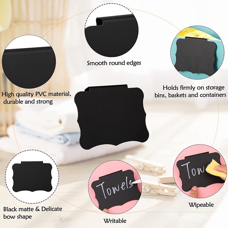 PVC Clip Label Tag Storage Box Basket Clip Tag Kitchen Pantry Basket ...