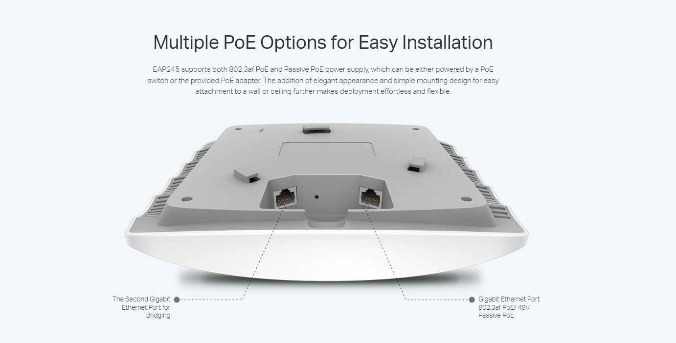 TP-LINK Tplink EAP245 AC1750 Ceiling Mount Dual Band 2.4GHz 5GHz Wifi ...