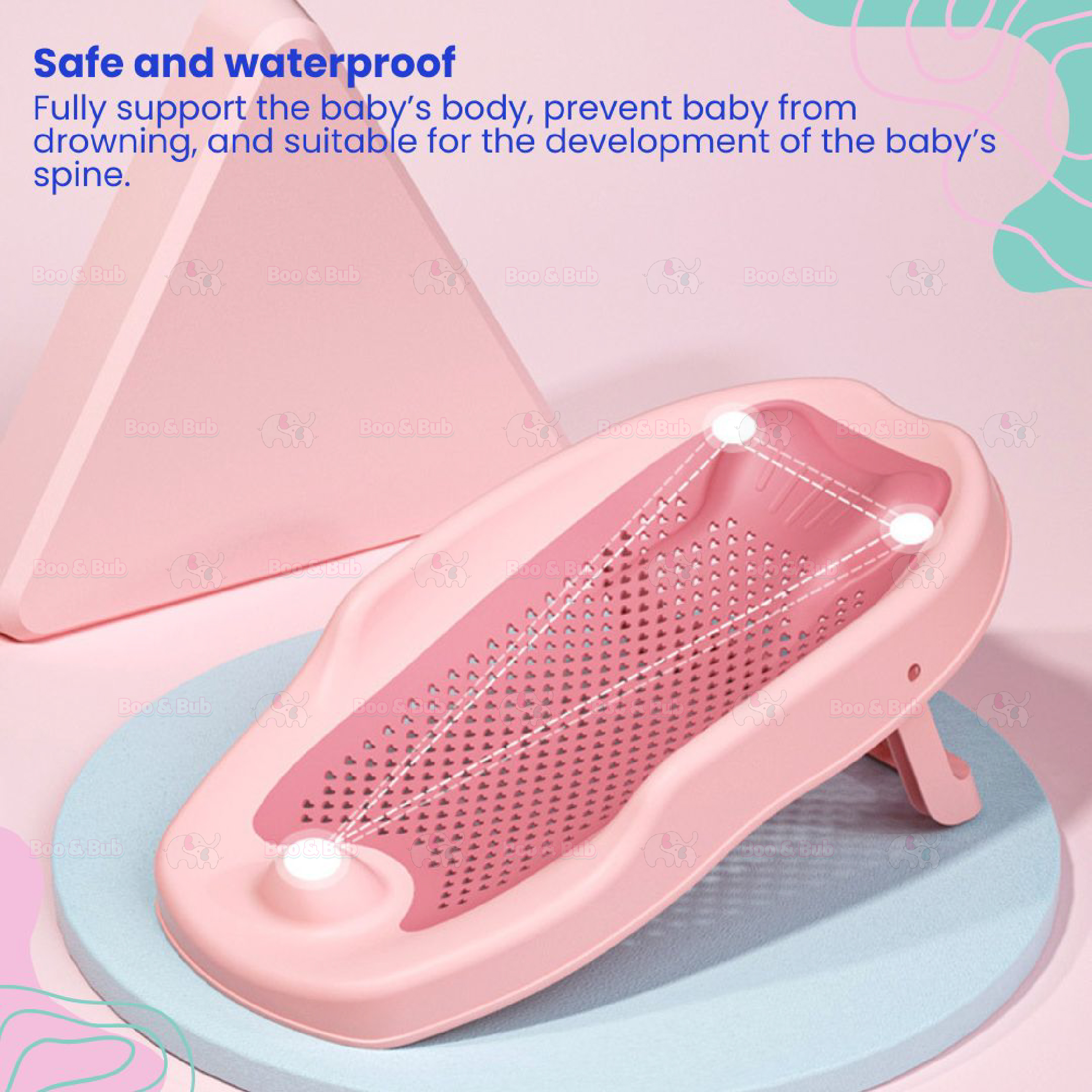 Boo&Bub foldable baby bath tub stand newborn bath tub shower net bath ...