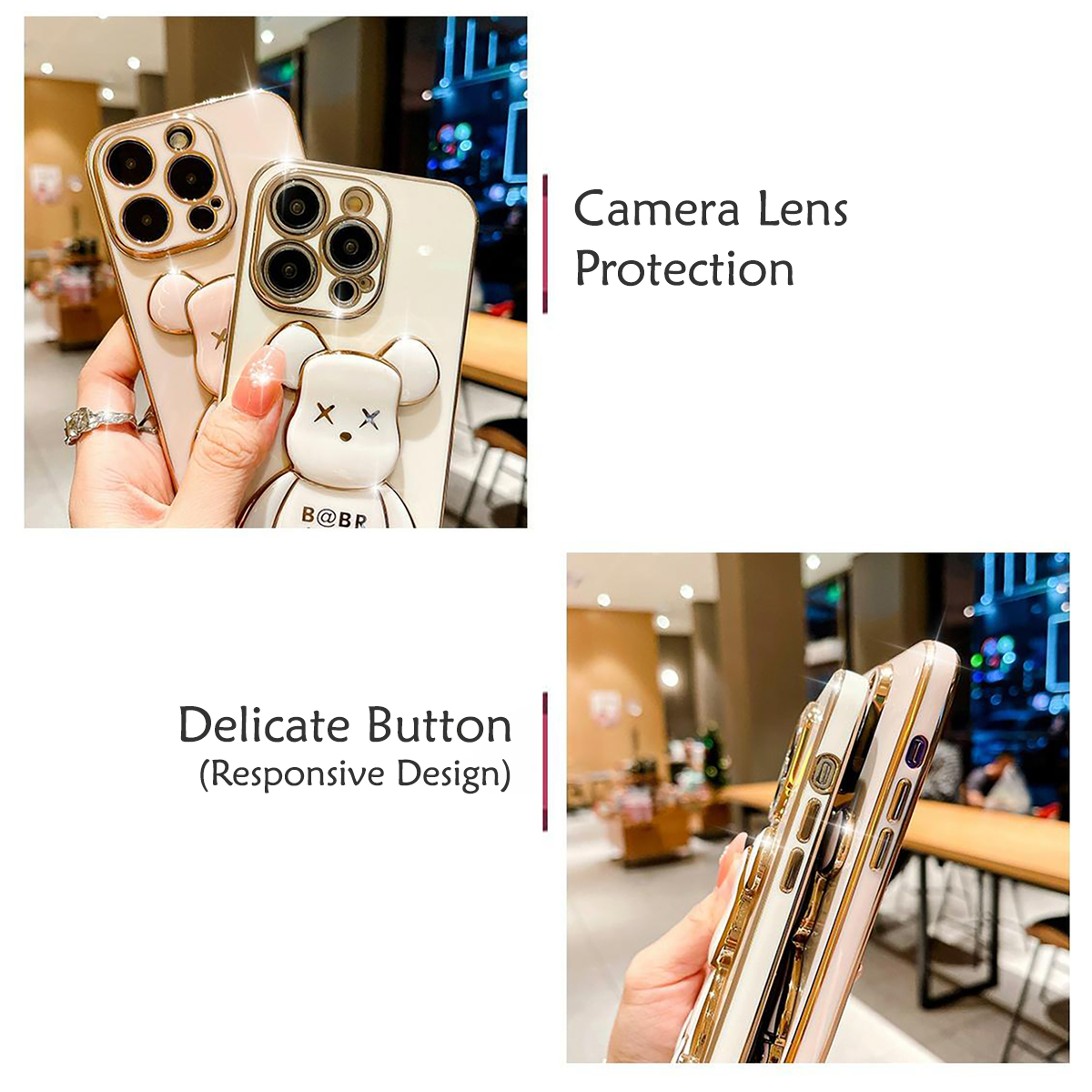 Samsung Galaxy A04 A14 4G A14 5G A34 A54 Cute Fat Bear Phone Stand I Ring Colorful Holder ...