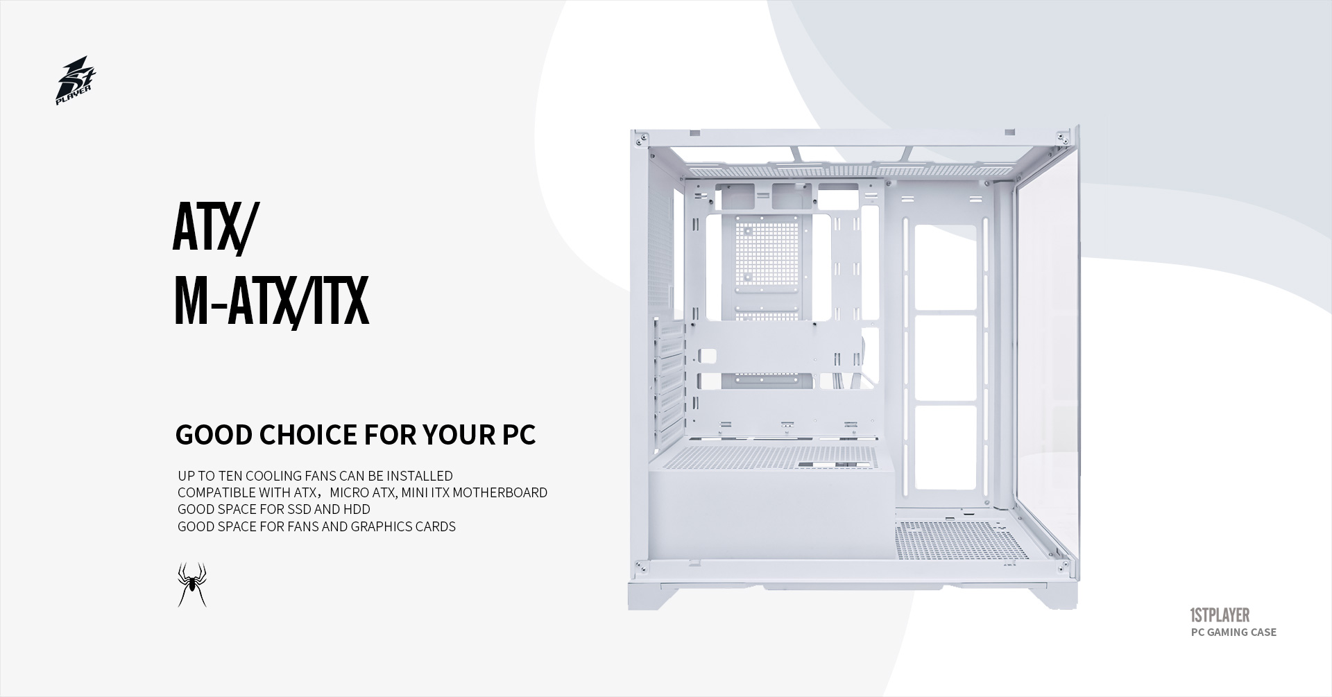 1st Player MIKU Mi8 White | Standard ATX Side Tempered Glass PC Gaming ...