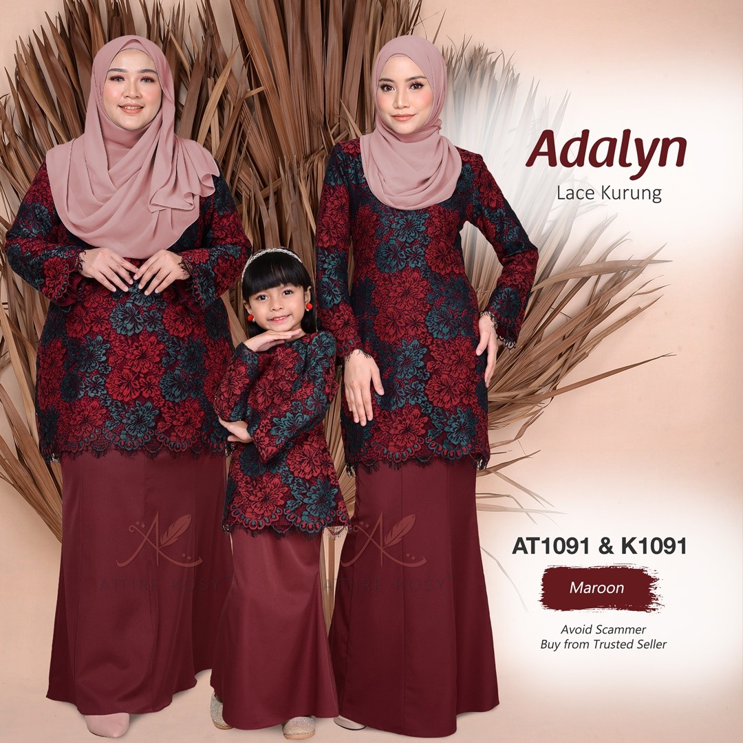 🌹BAJU KURUNG BUDAK TEMA MAROON🌹 Baju Kurung Lace Kanak-kanak Perempuan ...