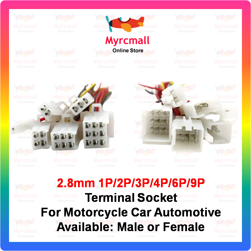 1P/2P/3P/4P/6P/9P 2.8mm Terminal Socket Connector Plug Electrical Wire ...