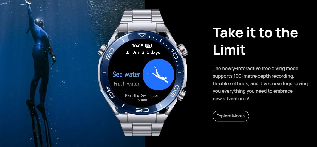 Huawei Watch Ultimate Dive Computer Smart Watch Heart Rate Tracker ...