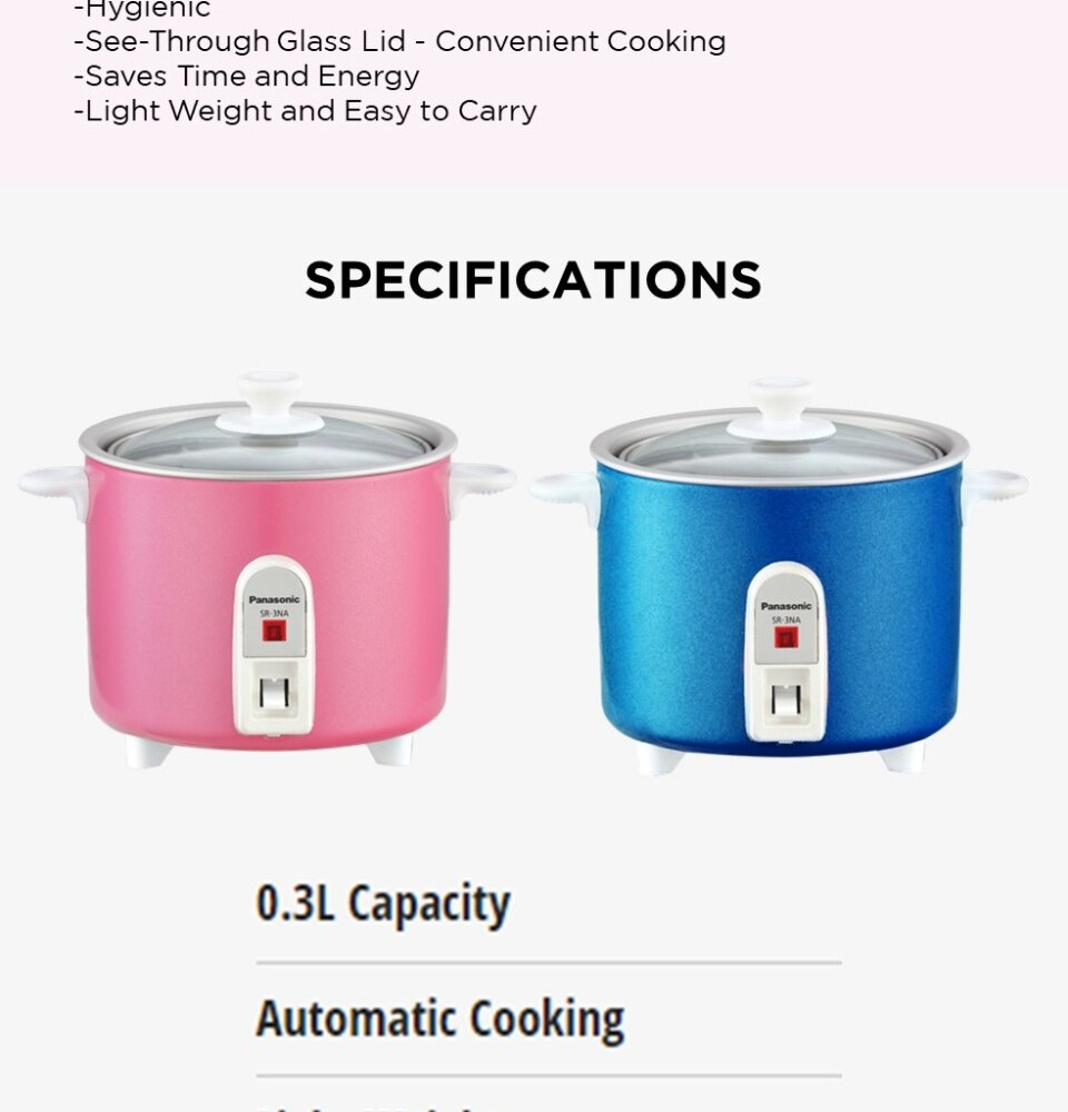 [FREE DELIVERY] PANASONIC SR-3NAA Baby Rice Cooker (0.3L/0.16KG) SR ...