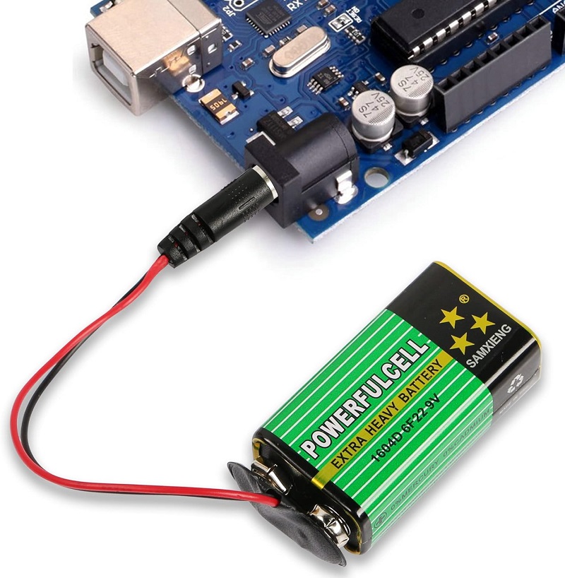 9V Battery Button Connector Battery Holder Type 2.1 x 5.5 mm Male DC ...